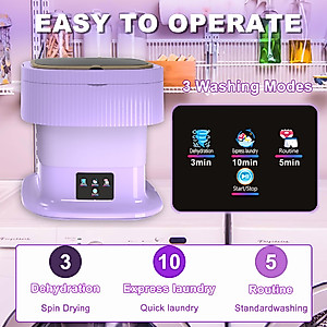 Portable Washing Machine, 11L Small Washer with Spin Dryer, Mini Lavadora Portatil with 3 Modes Deep Cleaning for Underwear, Baby Clothes, Socks, Apartment, Dorm RV Camping Travel Laundry