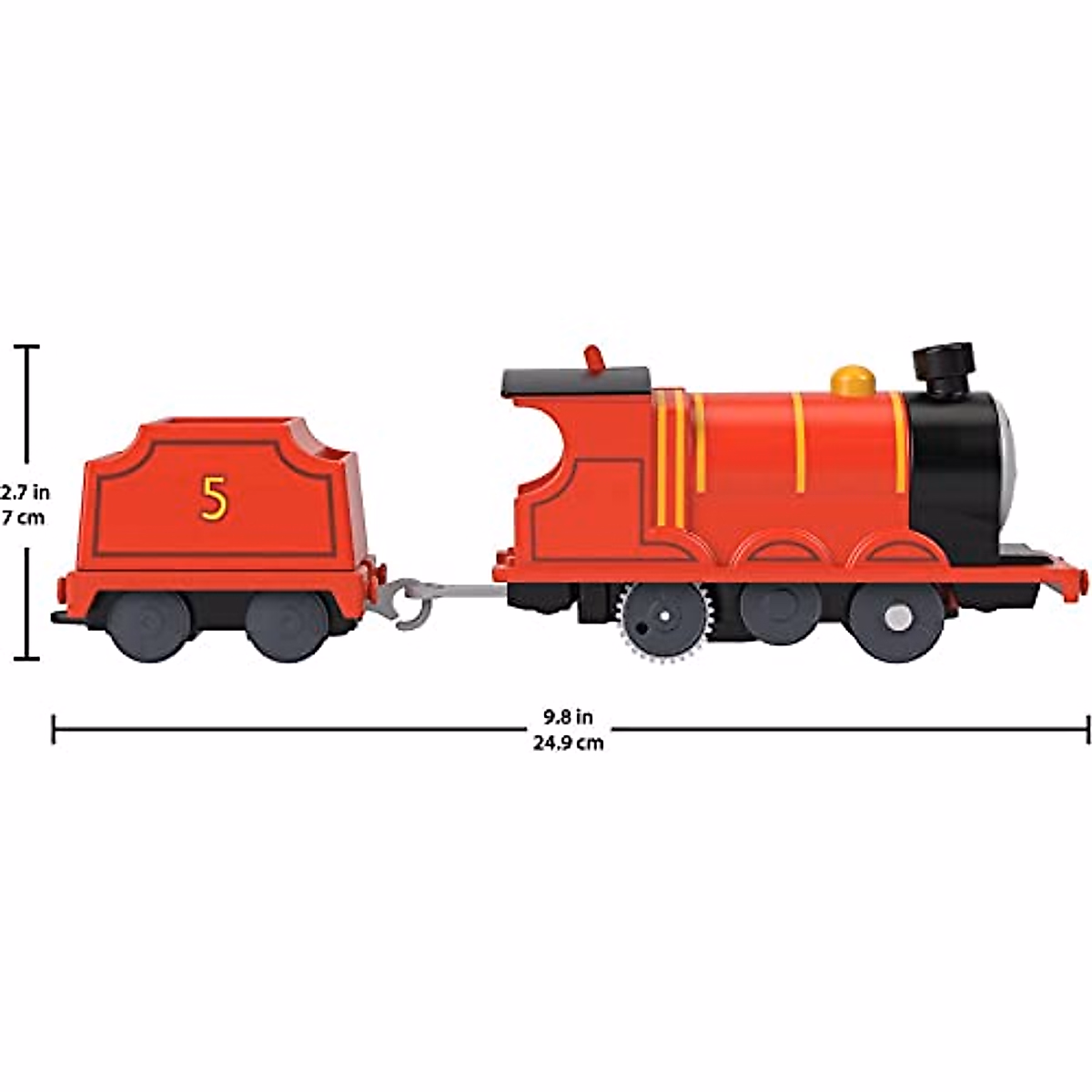 Thomas & Friends Motorized Toy Train James Battery-Powered Engine with Tender for Preschool Pretend Play Ages 3+ Years