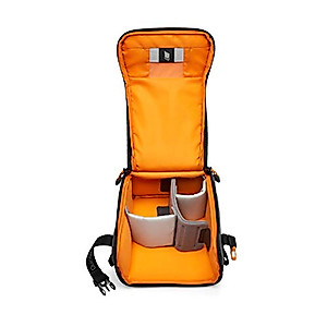 Lowepro GearUp Creator Box Medium II, Mirrorless and DSLR Camera Bag, Camera Case with QuickDoor Access, Made with Recycled Fabric, Orange Padded Interior Dividers, Grey