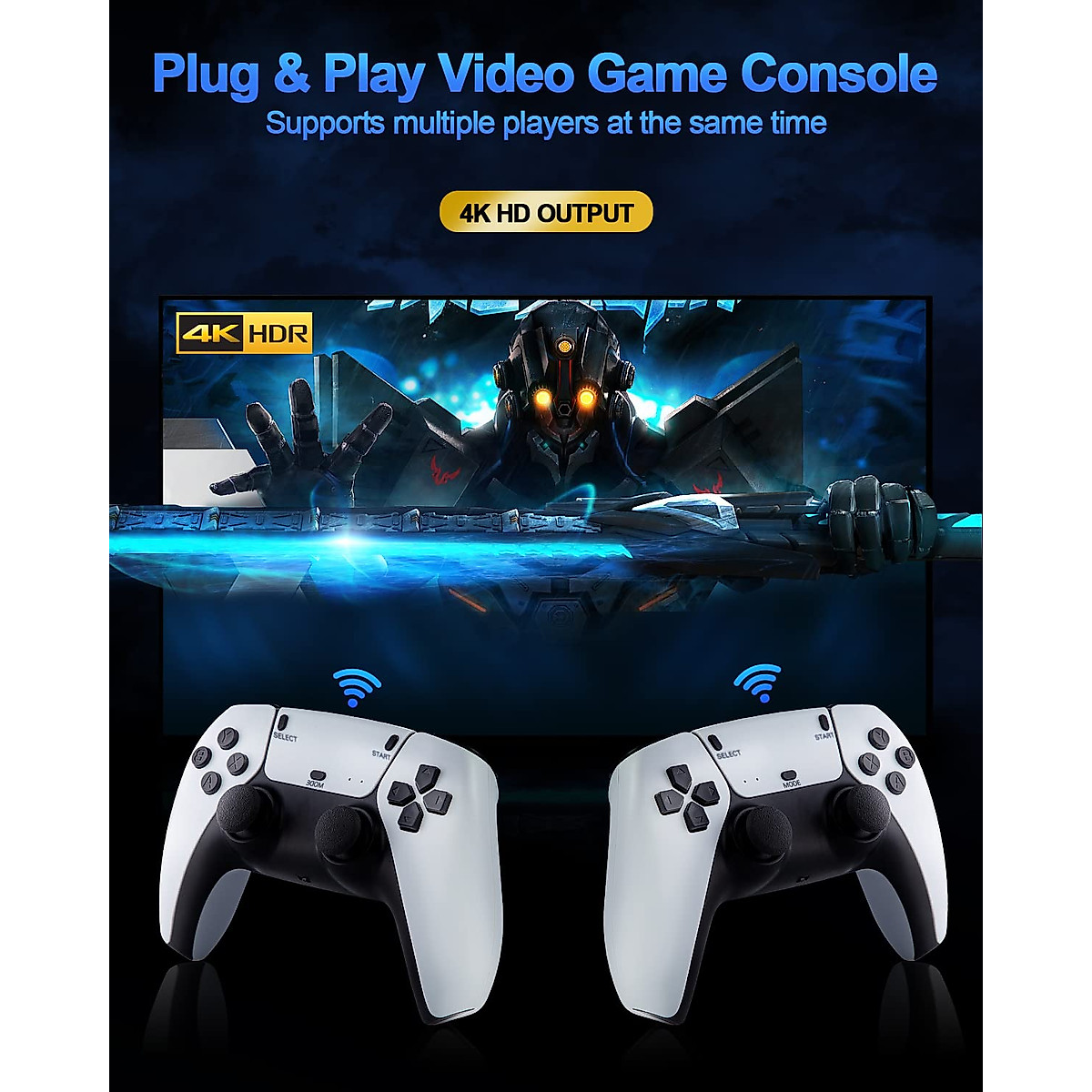 U9 Retro Game Console, Plug and Play Video Games Built-in 12000+ Classic Game 4K Ultra HD Game Stick with 2.4G Wireless Joystick Controller Supports 20+ Emulators…