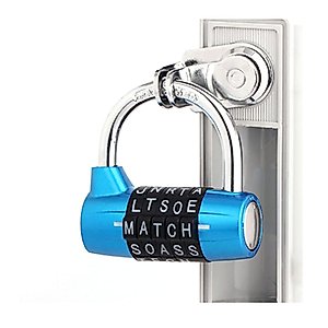 Gym Locker Lock,Letter Combination Lock,5 Dial Letter Lock,5 Digit Combination Lock,Word Combination Lock,Gym Locker Lock,Padlock with Code,Combo Padlock,Suitable for Gym Locker Lock,toolboxes(Blue)