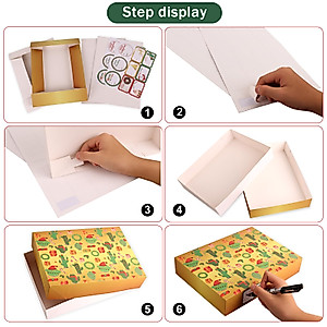 18 Gift Boxes with Lids for Presents, Assorted Christmas Wrapping Boxes for Extra Large Clothes, 12 Designs 4 Size Christmas Robes Shirt Box for Sweater, Xmas Holiday Present Box with 18 Gift Stickers