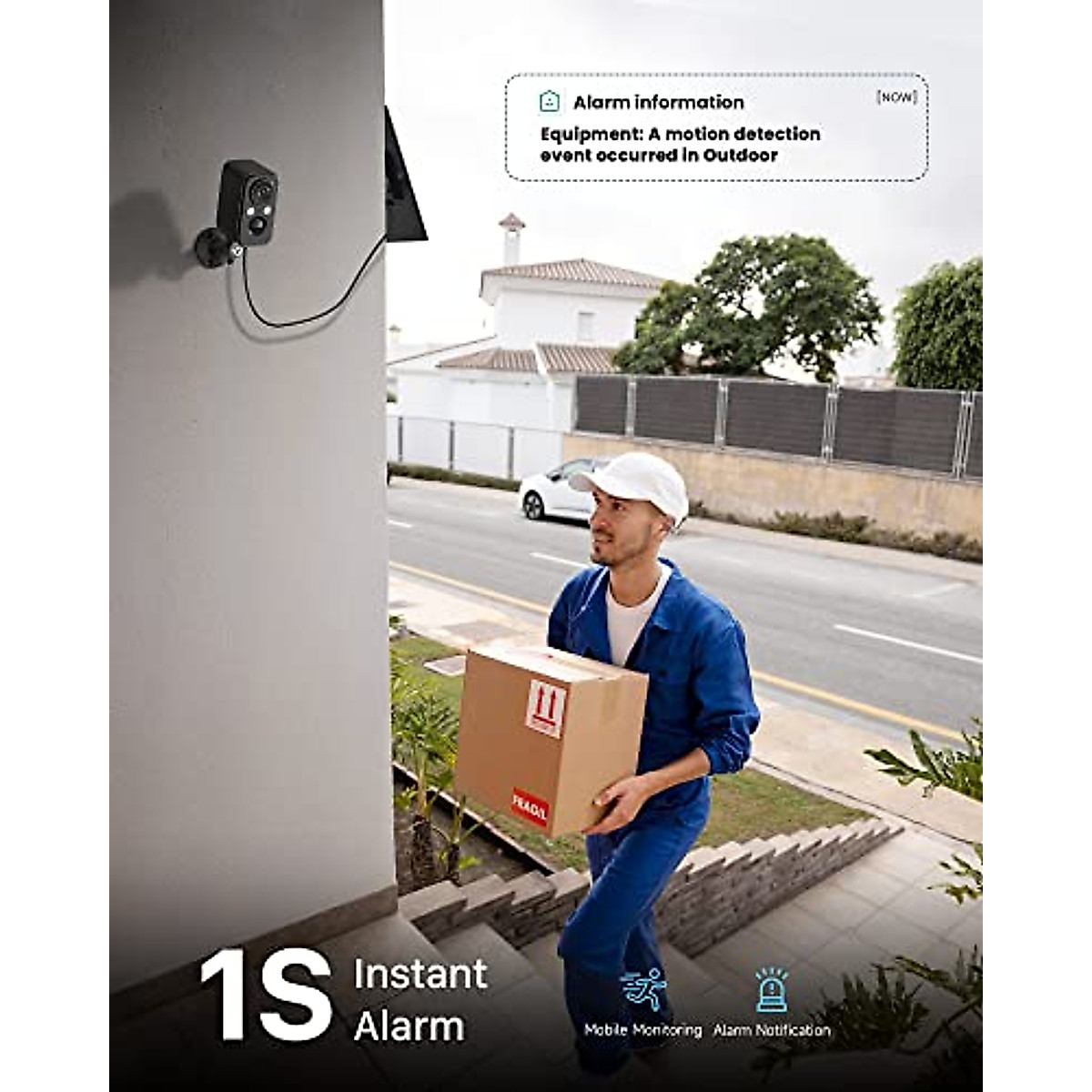 IHOXTX Security Cameras Wireless Outdoor, Flood Light Solar Cameras for Home Security, Home Camera with Color Night Vision, PIR Human Detection, 2-Way Talk, IP66 Waterproof, SD Card/Cloud Storage