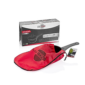 Saflon Titanium Nonstick 2 Quart Sauce Pan with Glass Lid Forged Aluminum with PFOA Free Coating