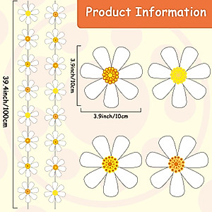 12 Packs Daisy Groovy Boho Party Banners Daisy Garland Kit Daisy Hanging Swirl Hippie Party Decorations White Daisy Paper Cutouts for One Birthday Baby Shower Party Home Classroom Favor Supplies Decor