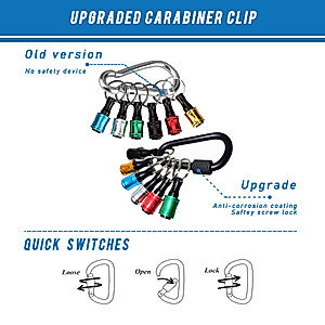 SLIMIC 6pcs 1/4 inch Hex Shank Aluminum Alloy Screwdriver Bits Holder Light-weight Quick-change Upgrade Push to Unlock Extension Bar Keychain Drill Screw Adapter Change Portable