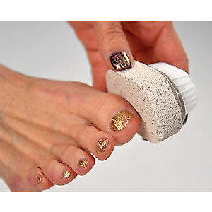 HOME-X 2-in-1 Pumice Stone and Brush for Feet, Foot File, Dead Skin Callus Remover, Pedicure Tool, Bathroom Accessories-2 ¾“ L x 1 ¾“ W