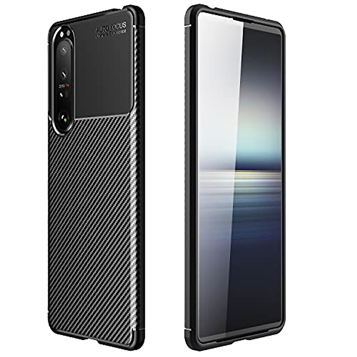 Soft TPU Bumper Flexible Case for Sony Xperia 1 III, Slim Fit Shock Absorption Carbon Fiber Texture Bumper Case Cover for Sony Xperia 1 III