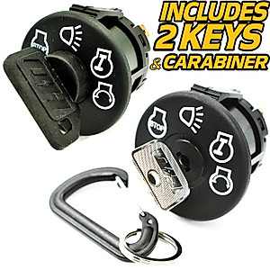 HD Switch Starter Ignition Switch Replaces John Deere LA100 LA105 LA110 LA115 LA120 LA125 LA130 LA135 LA140 LA145 LA150 LA155 LA165 LA175 Includes 1 Umbrella & 1 Steel Key & Free Carabiner