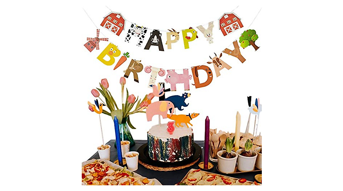Farm Animals Birthday Banner for Fun Celebrations