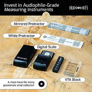 Hudson Hi-Fi Turntable Phonograph LP Phono Cartridge Stylus Alignment Protractor Tool (Protactor Mirrored)