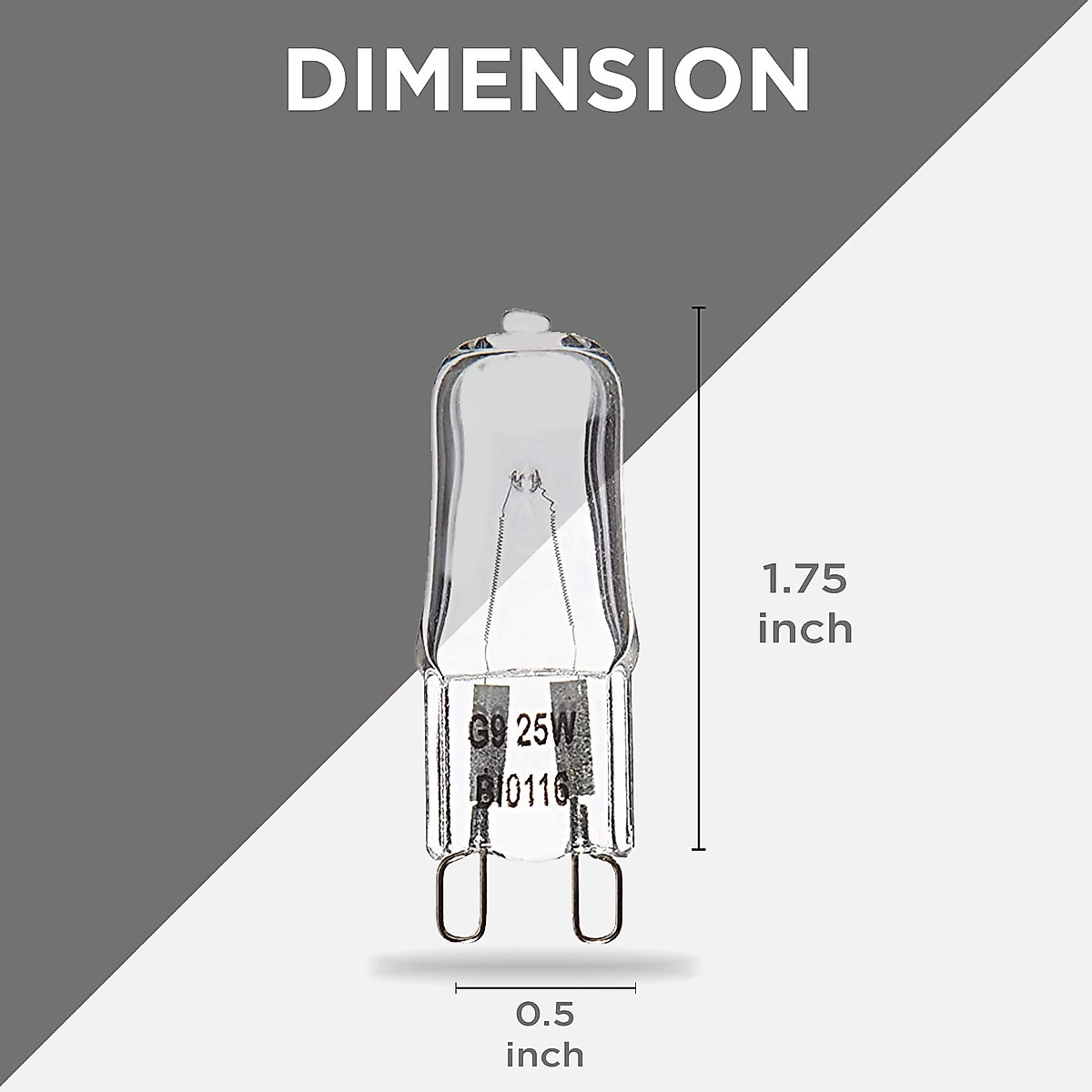 Brite Innovations G9 Halogen Bulb, 60 Watt – 6 Pack – Energy Saving - Dimmable - Soft White 2700K - 120V - Q40, CL, T4 JD Type, Clear Light Bulb