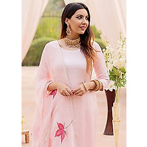 Elina fashion Indian Kurti for Womens With Pant & Dupatta | Rayon Printed Long Kurta Partywear Kurtis Tunic Tops Pink