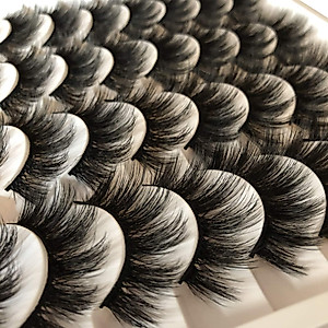 Gmagictobo False Eyelashes 20MM Thick Mink Lashes Pack 16 Pairs Fluffy Dramatic Fake Eyelashes 2 Styles 5D Long Soft Handmade Eye Lashes Multipack