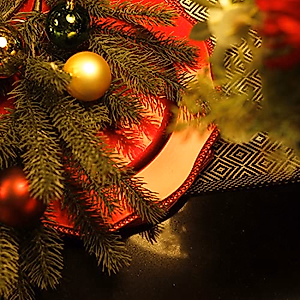 Umisriro Hot Red scalloped charger plates with beaded rim,13 inch plastic dinner chargers for wedding and party table settings, Glossy Finish (set of 6)