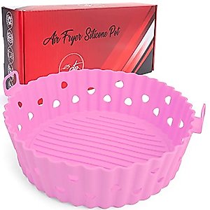 Silicone Air Fryer Liners 7.5 Inches - Reusable Silicone Air Fryer Liners - Silicone Fryer Basket Heat Resistant Liners - Fits 3 to 5 l Round Pot Air Fryers - Non-Stick Air Fryer Oven Accessories