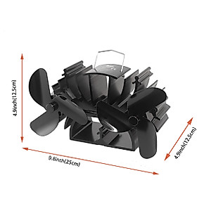 VODA 4.9 inches Height Twin motor Heat Powered Stove Fan [UPDATE VERSION],for Small Space on Log/Wood Burner/Stove/fireplace New Specially Designed Fan