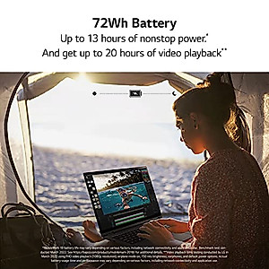 LG Gram (2022) 14T90Q 2-in-1 Tablet Laptop, 14" (1920 x 1200) IPS Display, Intel Evo 12th Gen i7 1260P Processor, 8GB LPDDR5, 512GB NVMe SSD, HD Webcam, WiFi 6E, Thunderbolt 4, Windows 11, Black