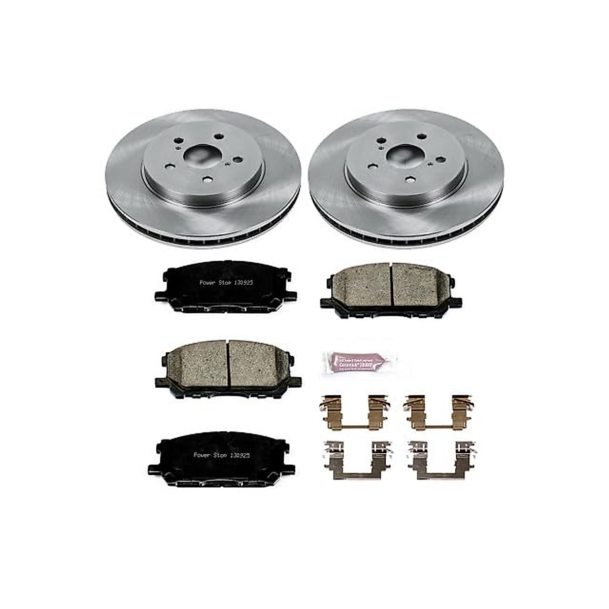POWERSTOP KOE196 Autospecialty Front Replacement Brake Kit-OE Brake Rotors & Ceramic Brake Pads For Lexus RX330, Lexus RX350, Lexus RX400h, Toyota Highlander [Model Specific]
