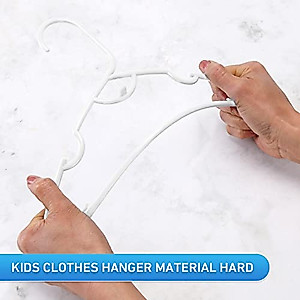 trusir Kids Hangers 60 Pack - 11.5 Inch Toddler Hangers for Closet - Infant for Closet Baby Clothes - White Hangers for Closet - Ideal for Kids Standard Use (White,60Pack)