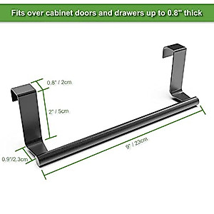 9" Over The Cabinet Towel Bar, Hand Towel and Washcloth Rack for Bathroom and Kitchen, 2 Pack