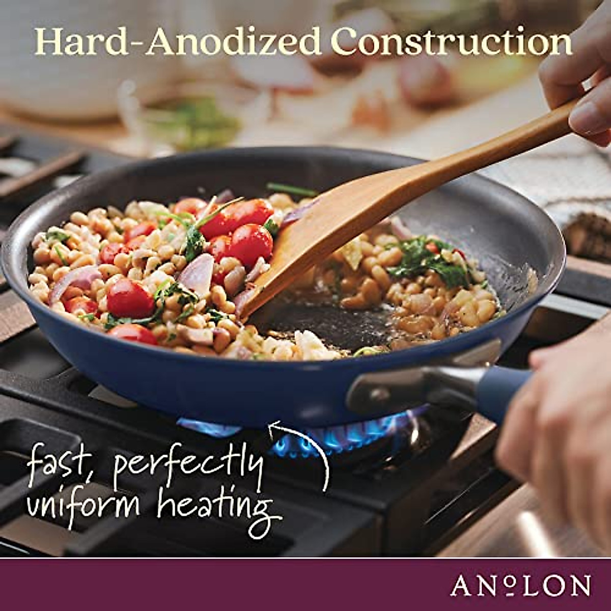 Anolon Advanced Hard-Anodized Nonstick Frying Pan / Nonstick Skillet, 8 Inch, Indigo