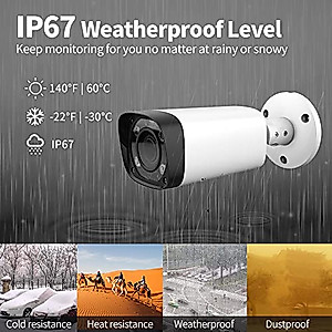 HITOSINO 4MP Bullet PoE IP Camera Outdoor, F1.4 5X 2.7-13.5mm Varifocal Bullet PoE Camera, Starlight Sensor, 196ft Night Vision, 128GB SD Card Slot, IP67