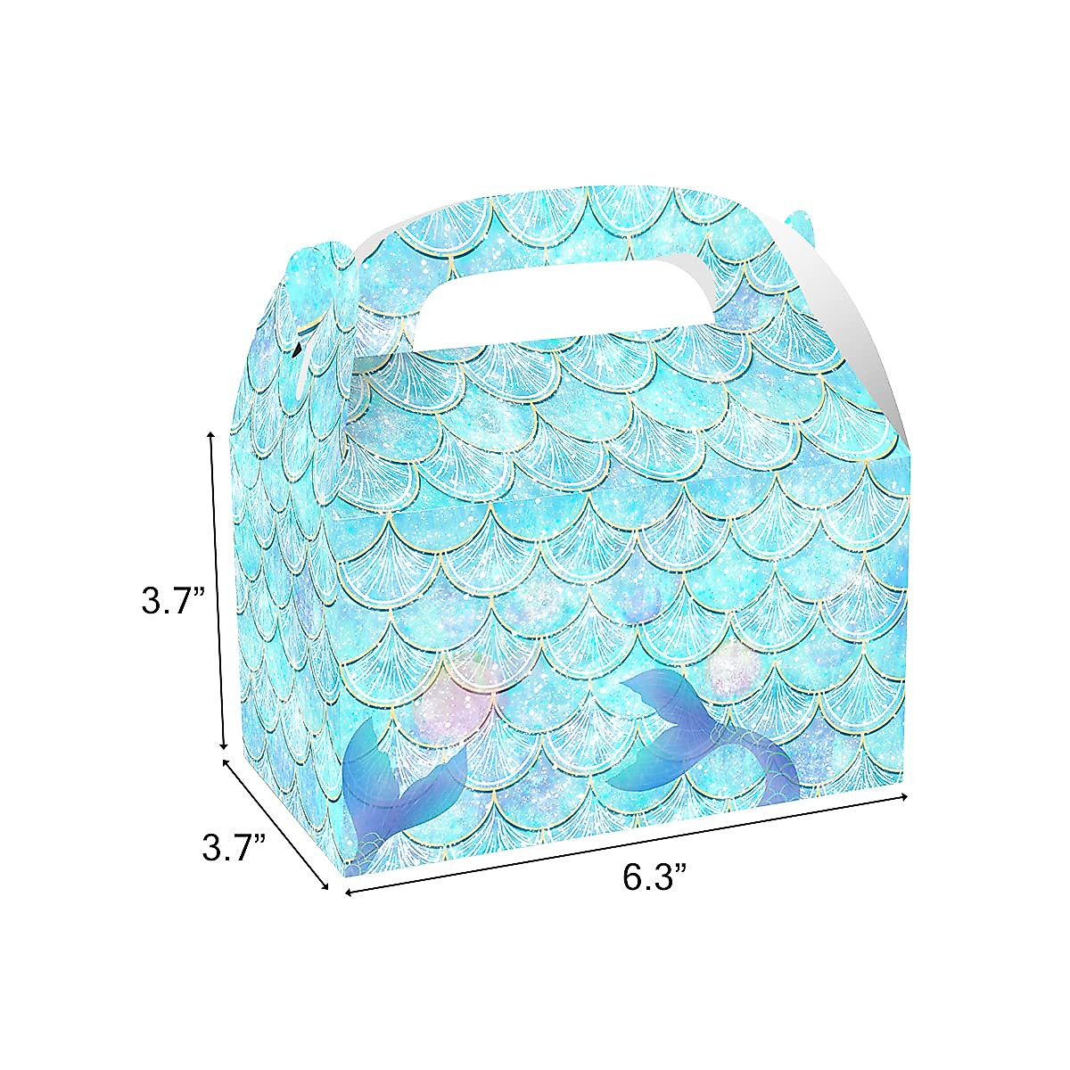Cieovo 24 Pack Mermaid Party Favor Goodie Gift Boxes, Mermaid Paper Gift Boxes Bags for Under The Sea Theme Kids Birthday Wedding Baby Shower Party Supplies Decoration