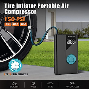 Jump Starter with Air Compressor, 1500A Potable Battery Booster with 150PSI Digital Auto Tire Inflator, 12V Car Battery Charger with USB Quick Charge 3.0(Up 7.0L Gas/4.0L Diesel Engine)