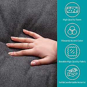 BALUS Modern Convertible Sectional Sofa,3 Seat Sofa+1 Chaise, L Shaped Corner Sleeper Sofa Couch,Modular Sectional Couches with Wood Legs for Living Room, Dark Grey