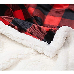 Carstens, Inc Lumberjack Red Plaid Plush Throw Blanket, 54" x 68"