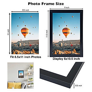 JCJMY 8.5x11 inch Picture Frame Black for Certificate Poster and Photo, Horizontal and Vertical Formats for Wall Hanging or Tabletop, 8.5x11 Frame with Shatter Resistant Plexiglass, Black