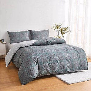 BOCTTCBO Bedding Duvet Cover Set, 100% Washed Microfiber Bedding Collection for All Season, Soft and Breathable 3 Pieces with Zipper Closure, 1 Duvet Cover + 2 Pillow Cases