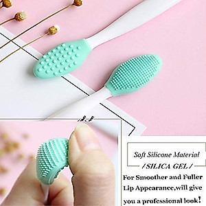 Lip Scrub Brush Lip Brush Tool,Double-Sided Silicone Exfoliating Lip Brush,Gentle Lip Exfoliator Scrubber Brush for Smooth,Soft,Bright,and Healthy Lips(2 PCS)