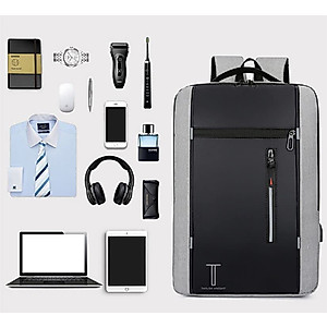 Taylor Knight Travel Laptop Backpack with USB Charging, Perfect for Business, School, College & Travel. Notebook Bag is suitable for Men and women, Great Gift for Laptop up to 15.6" (Grey)