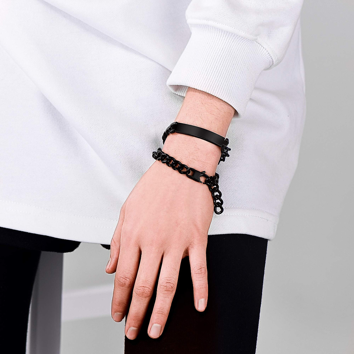 PROSTEEL Black Chocker Cuban Chain Men Gothic Jewelry ID Statement Necklaces Personalized Custom Name Choker Necklace for Women