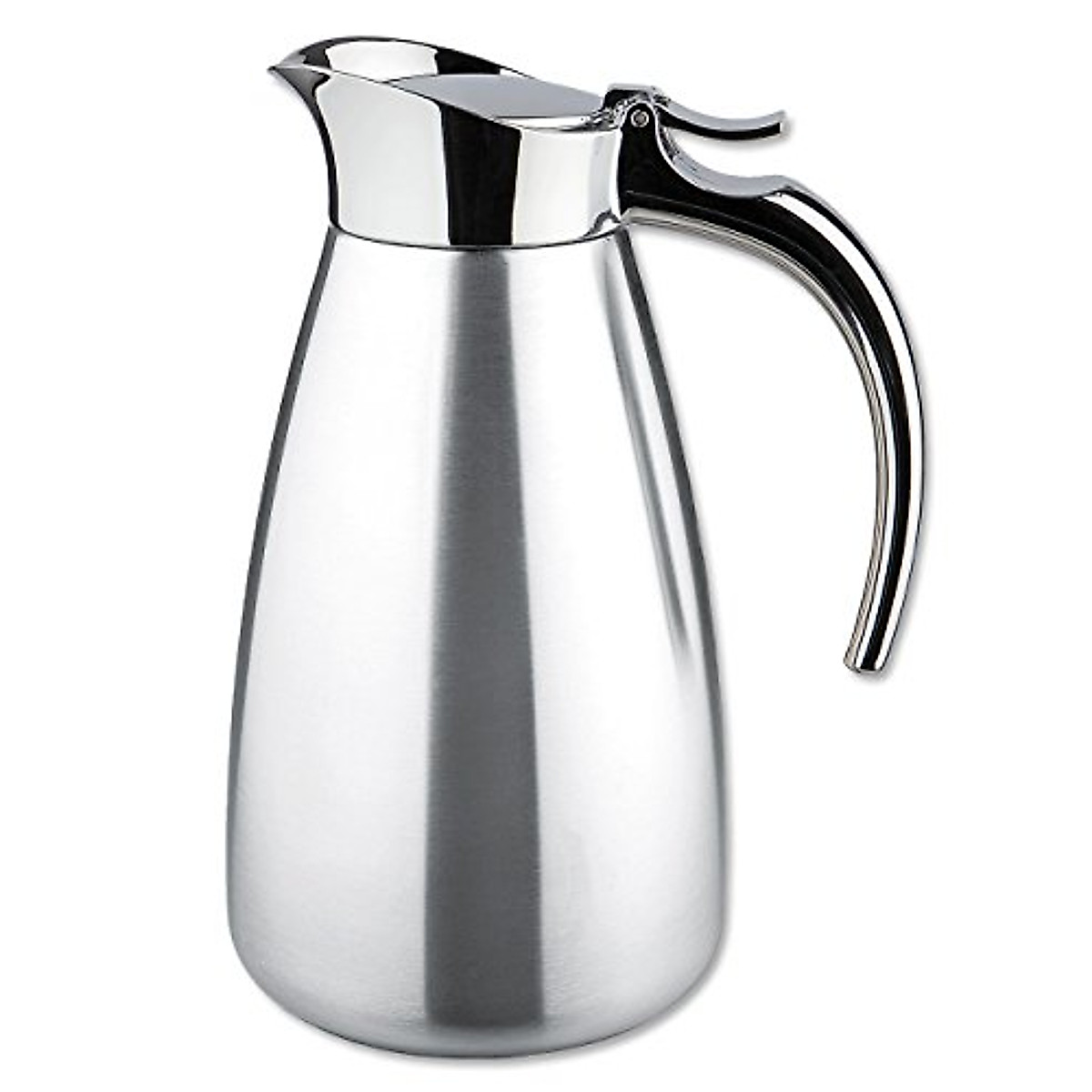 Isosteel 0.6 Litre 18/ 8 Stainless Steel Tableline Double-Walled Straight Shape Vacuum Pot with Flap Lid, Silver