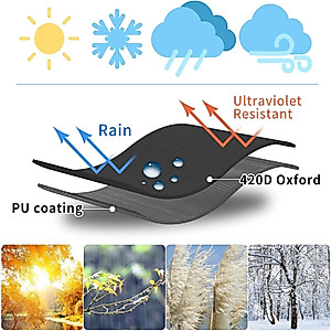 PDSYCB Patio Furniture Cover Waterproof 75''L x 47''W x 30''H/190x120x75cm 600D Heavy Duty Outdoor Furniture Cover Windproof UV and Fade Resistant for Patio Furniture Set Table and Chairs -Black