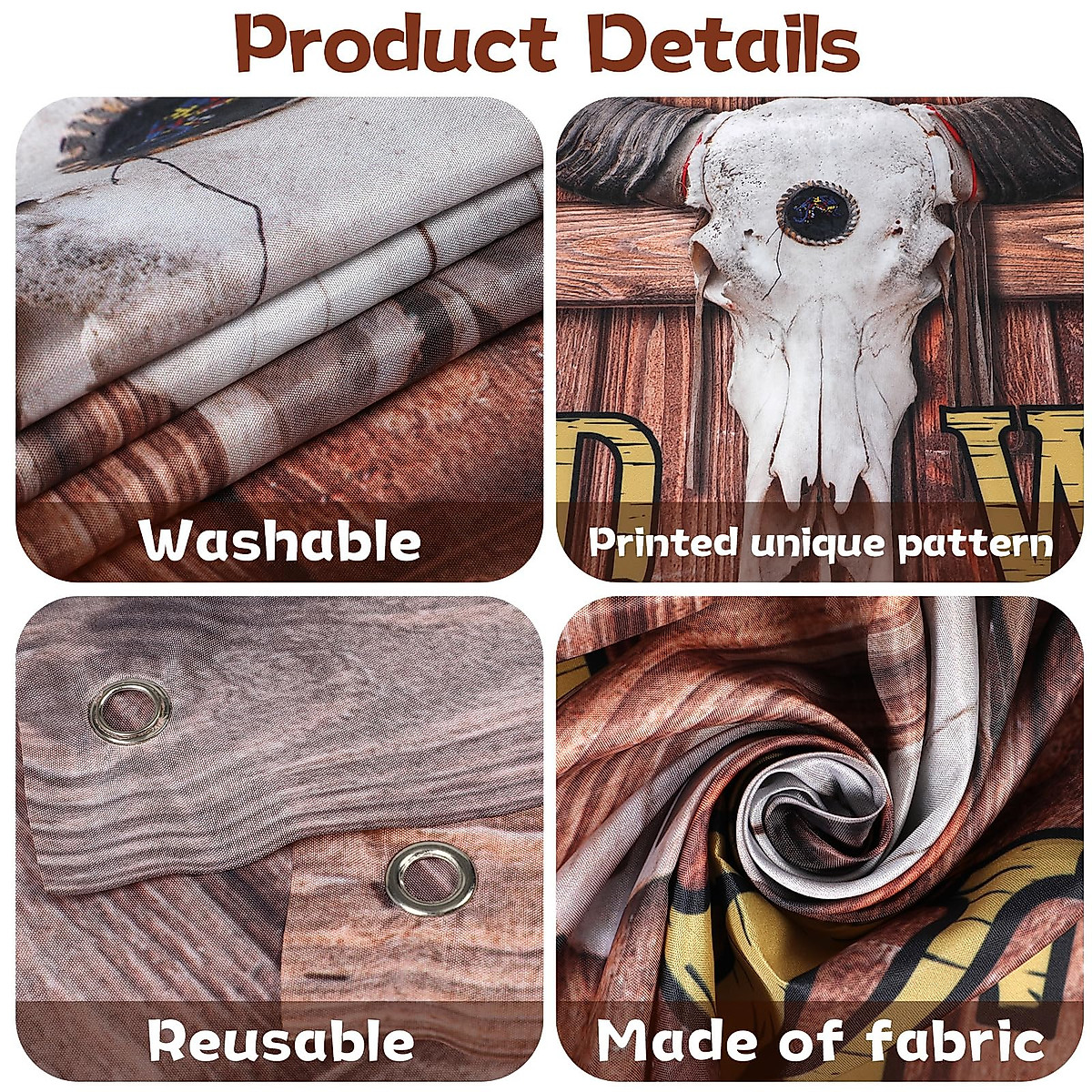 Chunnin West Cowboy Party Door Decoration Wild West Party Decoration Cowboy Door Banner Hanging Supplies Western Themed Saloon Banner for Western Rustic Bar Photo Booth Props Favor