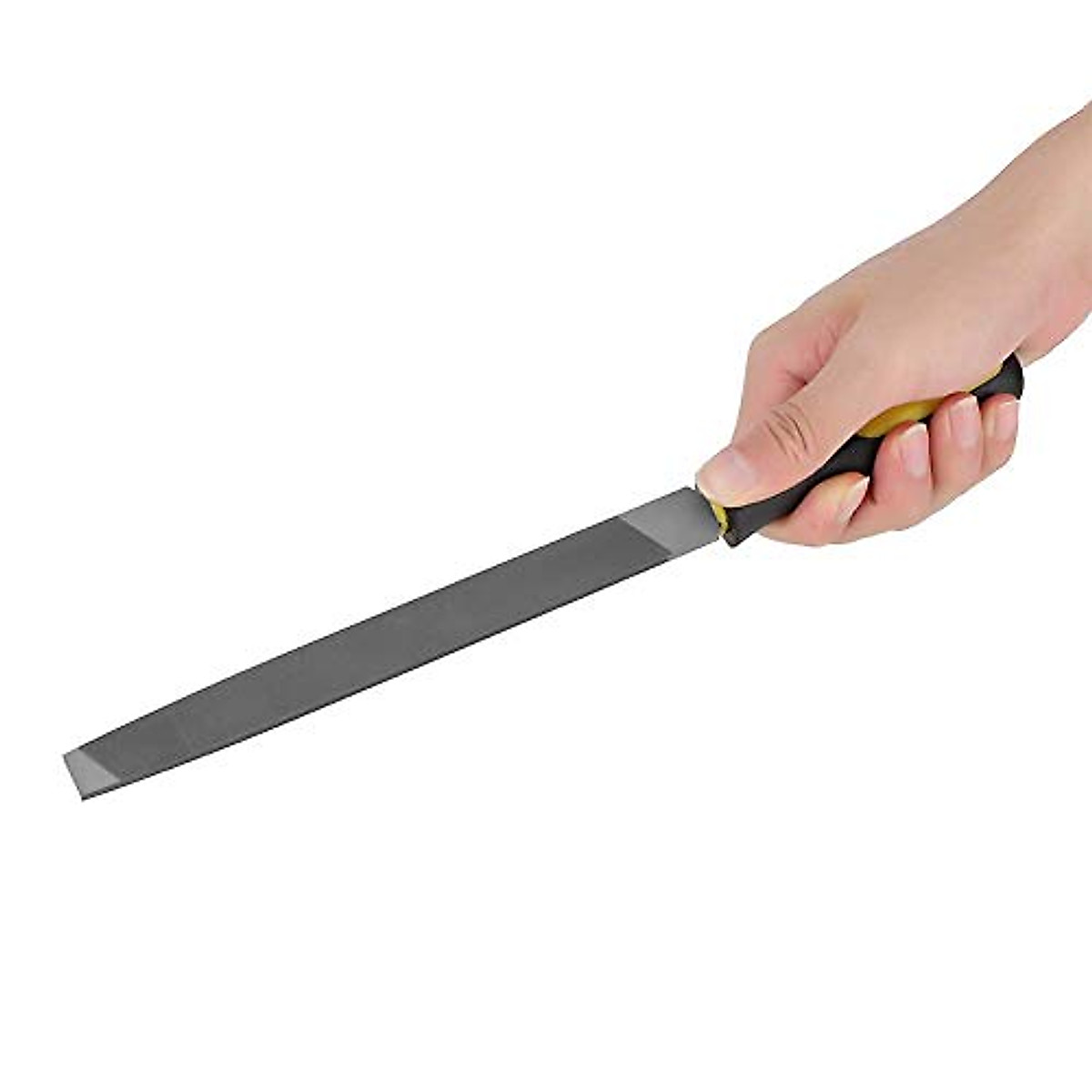 Kafuty-1 8in Flat Mill File, Smooth Blade with Ergonomic Handle, T12 carbon tool steel Edge Metal File Sharpening for Drills and All Edge, Lawn Mower Blade, Garden Shears, Chisels, etc