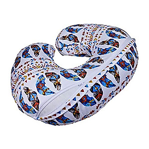 Minky Nursing Pillow Slipcover, Watercolor Feathers & Arrows Colorful Design, Infant Breastfeeding Soft Pillow Cover, Great for Baby Shower for Any Mom to Be