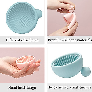 PubconttiMakeup Brush Cleaner Mat，Silicone Make Up Cleaning Brush Scrubber bowl Portable Washing Tool Cosmetic Brush Cleaners for Gir，Easy Clean