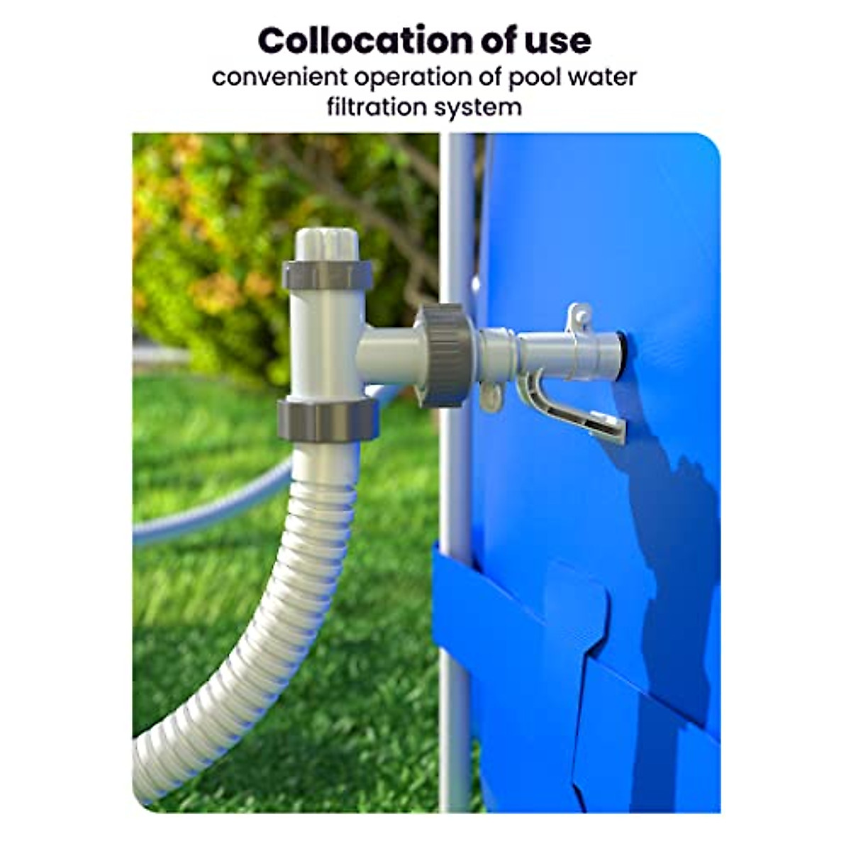 SUMMERBUDDY Type B Hose Adapter & Plunger Valve & Pool Hose Holder for Above Ground Swimming Pool, 1.25" to 1.5" Pool Hose Adapter B & On/Off Plunger Valve for Threaded Pumps (2 Packs)