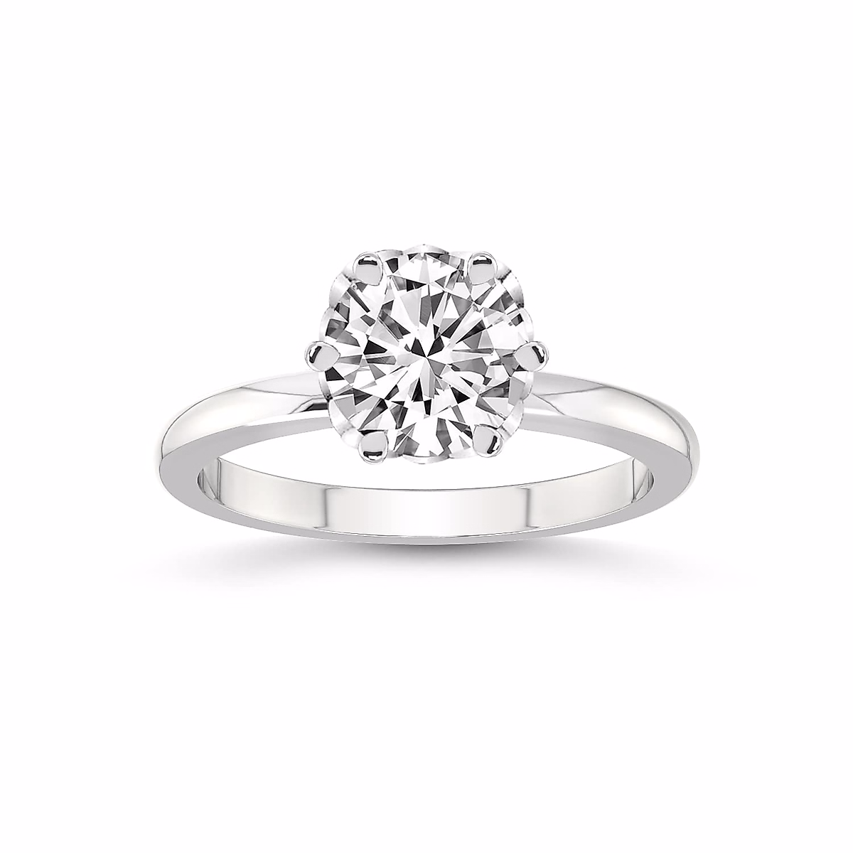 FRIENDLY DIAMONDS Lab Grown Diamond Engagement Ring For Women IGI Certified Round Shape 1 Carat | 14K Or 18K White, Yellow Or Rose Gold Rosé Malissa Solitaire Diamond Ring | FG-VS1-VS2 Quality