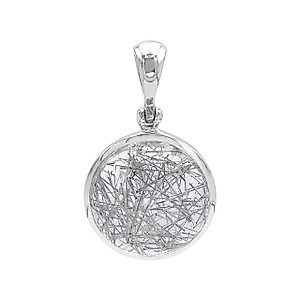 Starborn Silvery Tourmalinated Quartz Pendant in Sterling Silver