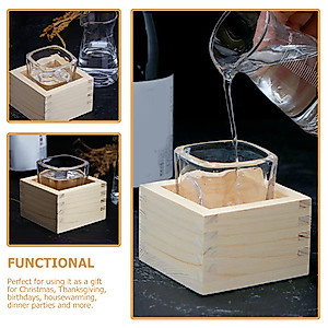 Cabilock Wood Cup Cup Wooden Sake Cups Masu Japanese Hinoki Wood Saki Cup Box Masu Sake Cups Traditional Tea Cups Decorative Drink Teaware For Sake Tea Sake Serving Wood Cups Wood Wood Cups