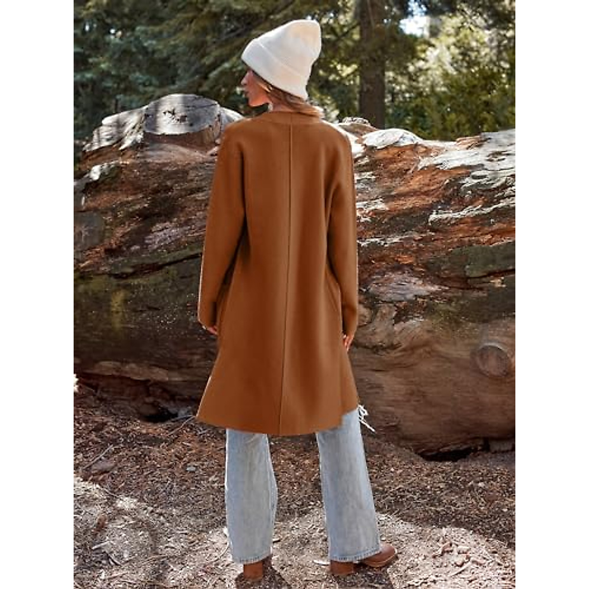 LILLUSORY Women's Long Knit Wool Cardigan Sweaters Oversized Fall Dressy Coatigan Jackets 2024 Winter Coats Caramel