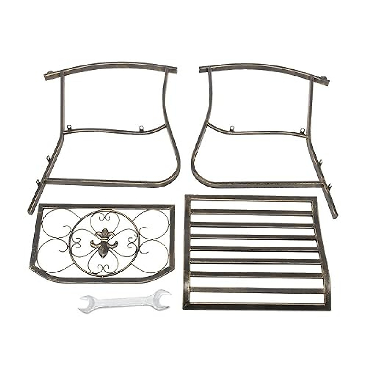 [New] Flat Tube Single Rocking Chair in Bronze Color - Outdoor Rocker with Ergonomic Design for Relaxing Comfort