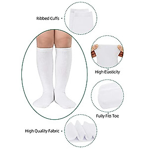 Century Star Toddler Soccer Socks for Girls Boys Baseball Socks Youth Softball Sock Kids Breathable Athletic Socks for Sports 2 Pair Light Blue White & Royal Blue White 6-9 Years