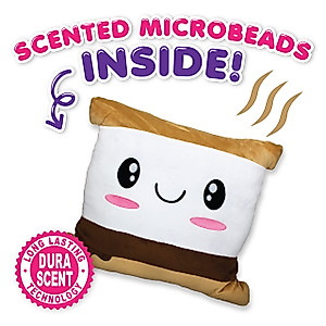 Scentco Smillows - Patented Gourmet Scented Stuffed Plush Pillows (S'Mores Marshmallow) - Accent, Throw, Decorative Pillows - Kids Room Decor, Gift for Kids